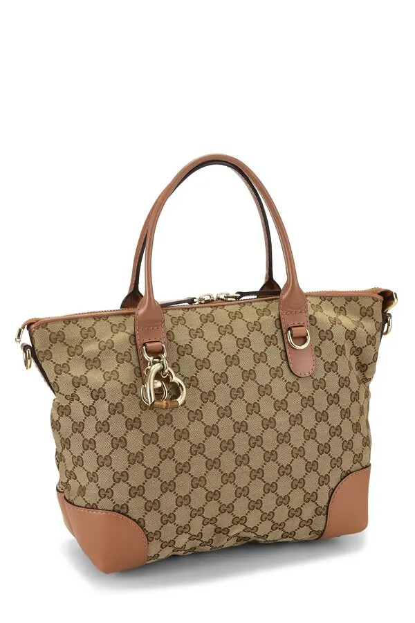 Gucci Original Gg Heart Bit Zip Tote - Beige