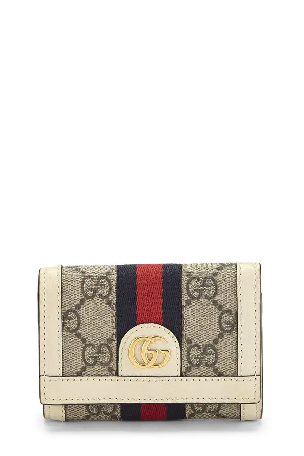 Gucci Gg Supreme Canvas Ophidia Wallet - White