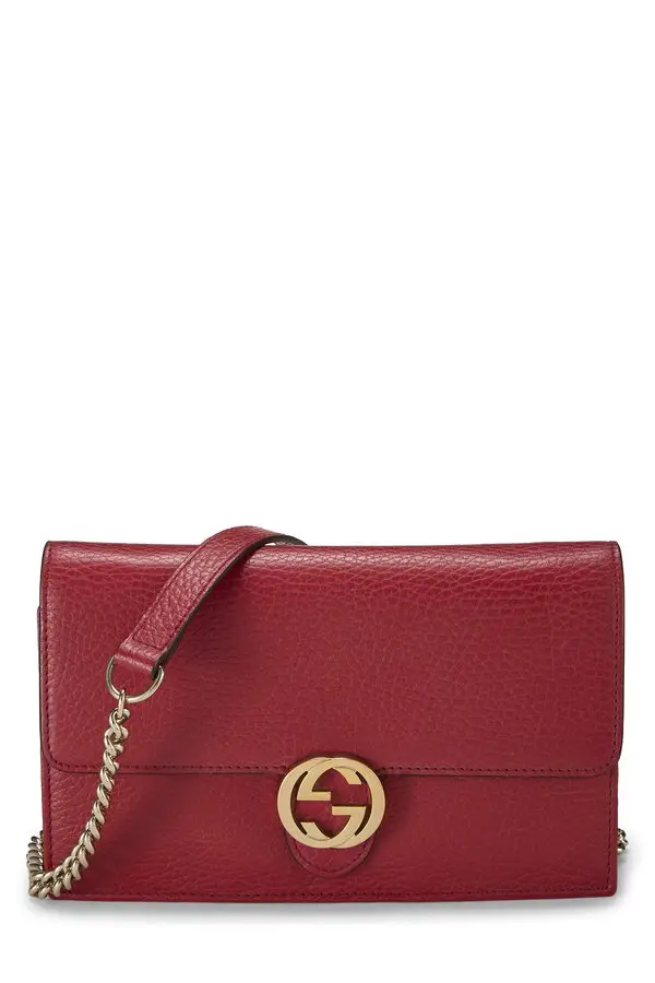 Gucci Interlocking Wallet On Chain - Red