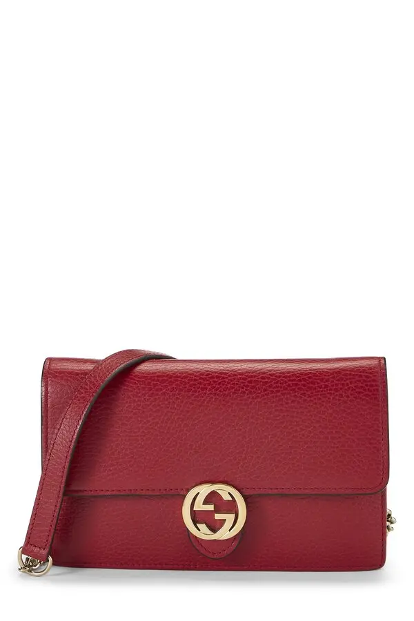 Gucci Interlocking Wallet On Chain - Red