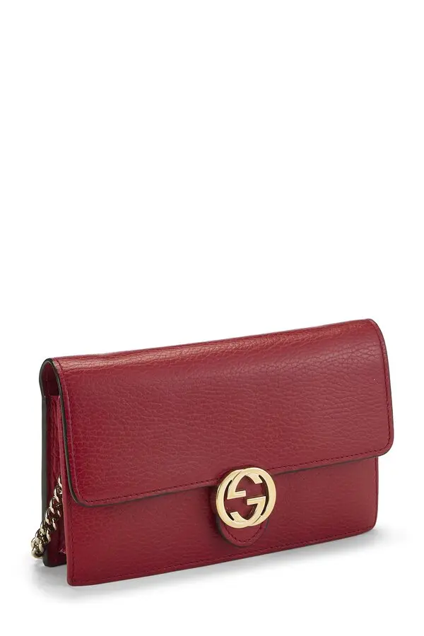 Gucci Interlocking Wallet On Chain - Red