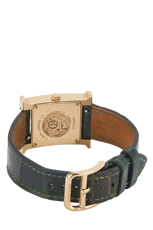 Hermès Rose Gold Heure H Watch - Green