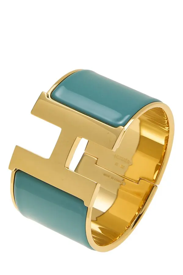 Hermès Enamel Clic-clac 'h' Bracelet - Green