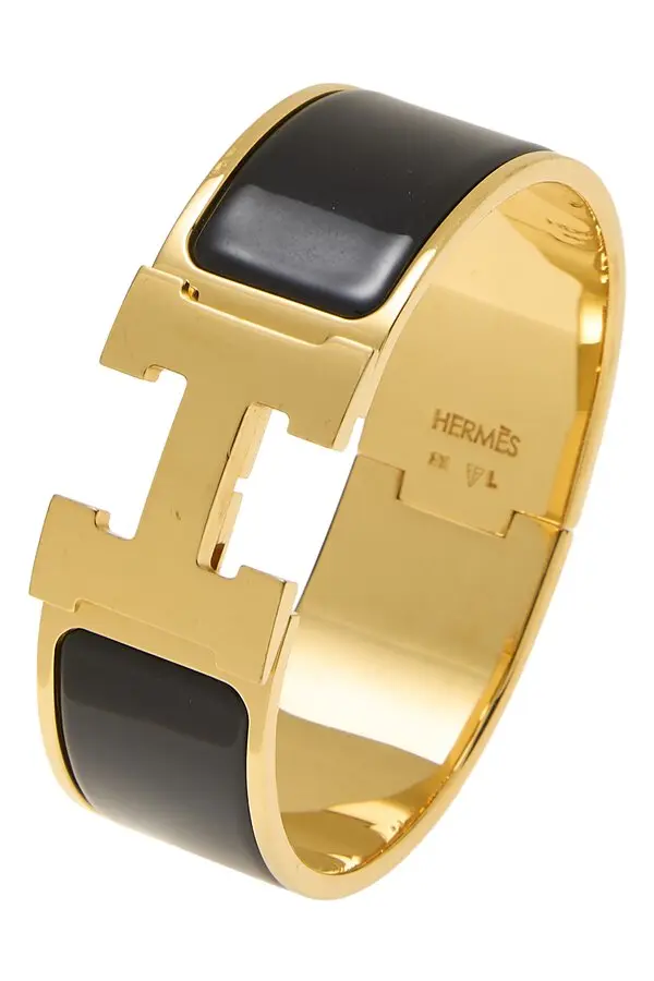 Hermès Enamel Clic-clac 'h' Bangle - Black