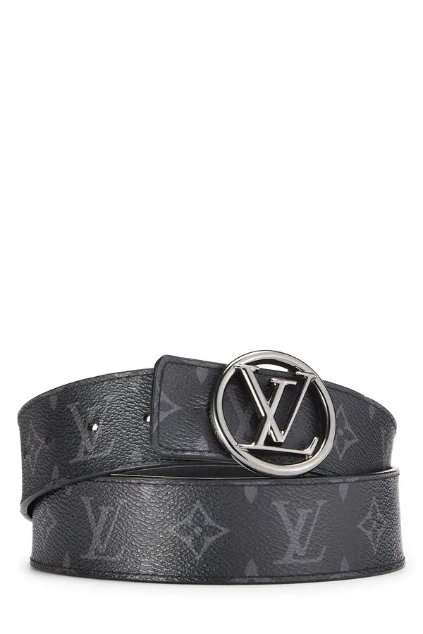 LOUIS VUITTON Monogram Eclipse Ceinture Circle 90 - Black