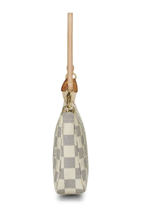 LOUIS VUITTON Damier Azur Pochette Accessories - White