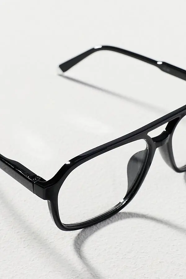 ELITE EYEWEAR Flat-top Aviator Blue Light Readers - Black