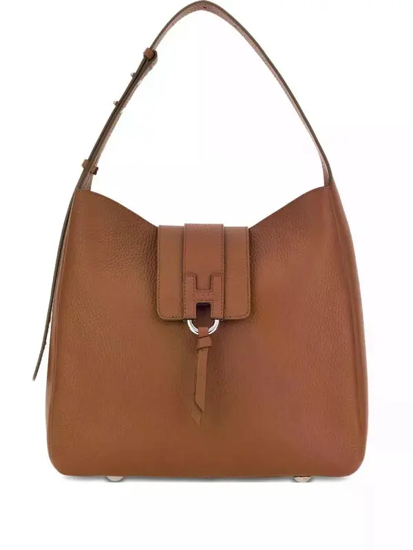 Hogan Logo-buckle Shoulder Bag - Brown