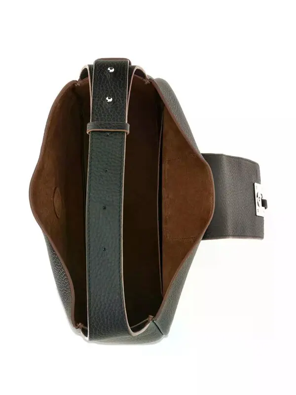 Hogan Grained Leather Shoulder Bag - Black