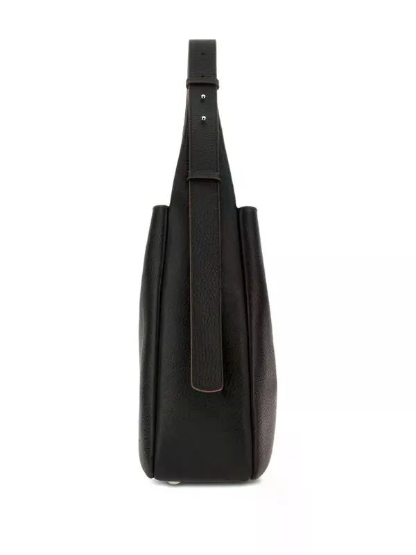 Hogan Grained Leather Shoulder Bag - Black