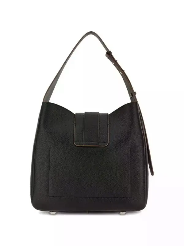 Hogan Grained Leather Shoulder Bag - Black