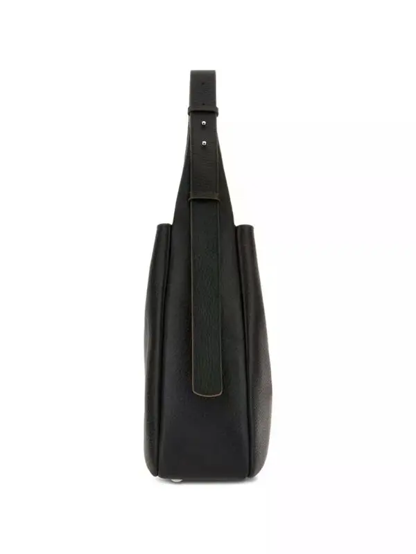 Hogan Grained Leather Shoulder Bag - Black
