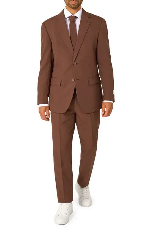 Opposuits Bold Slim Fit Two-piece Suit & Tie Set - Brown