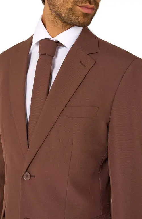 Opposuits Bold Slim Fit Two-piece Suit & Tie Set - Brown