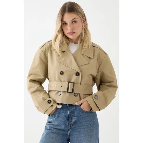 MISSPAP Tailored Cropped Trench Coat