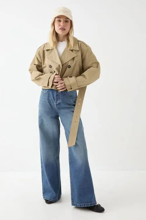 MISSPAP Tailored Cropped Trench Coat