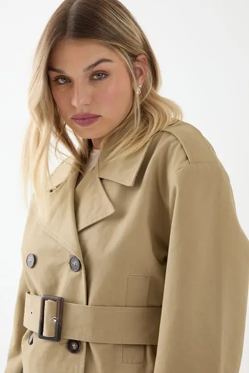 MISSPAP Tailored Cropped Trench Coat