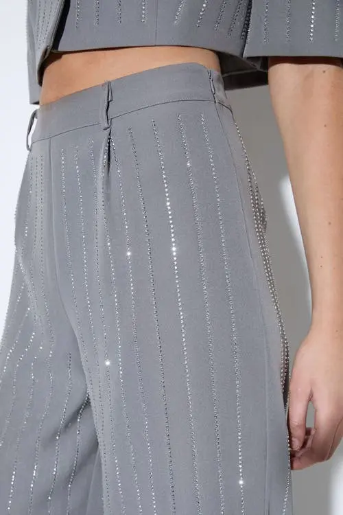 MISSPAP Embellished Straight Leg Trousers