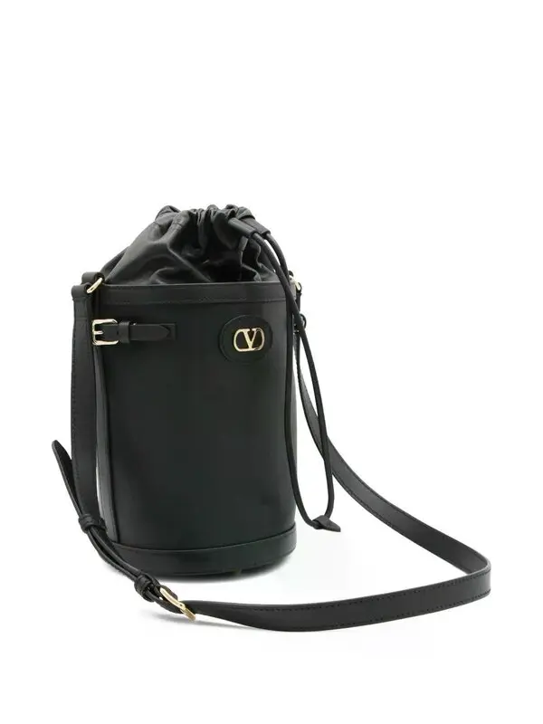 Valentino Garavani Logo-buckle Bucket Bag - Black