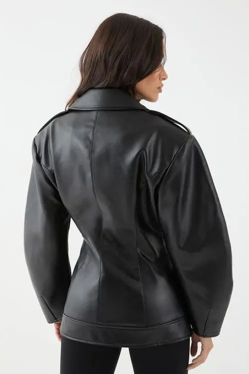 MISSPAP Faux Leather Biker Jacket