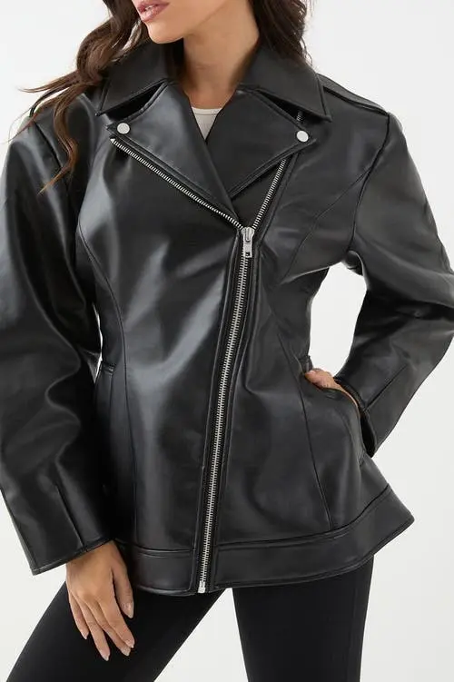 MISSPAP Faux Leather Biker Jacket