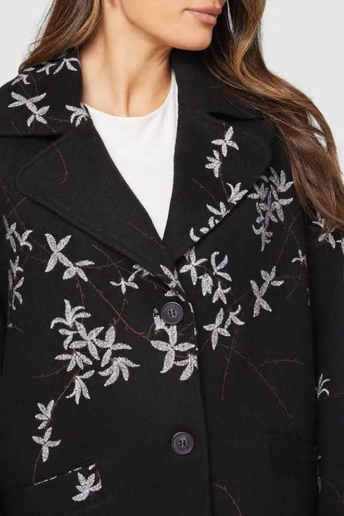 WALLIS Floral Three Button Collared Coat