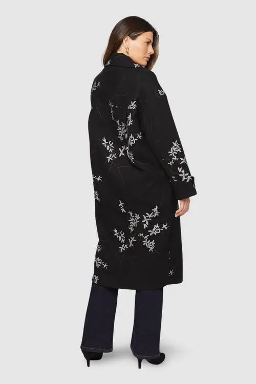 WALLIS Floral Three-button Collared Coat