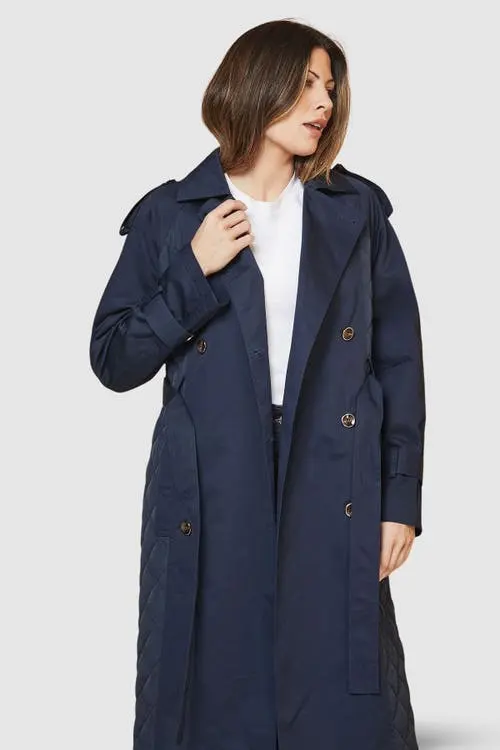 WALLIS Padded Belted Trench Coat