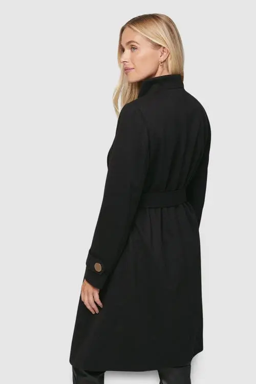 WALLIS Petite Funnel Neck Tie Belt Coat