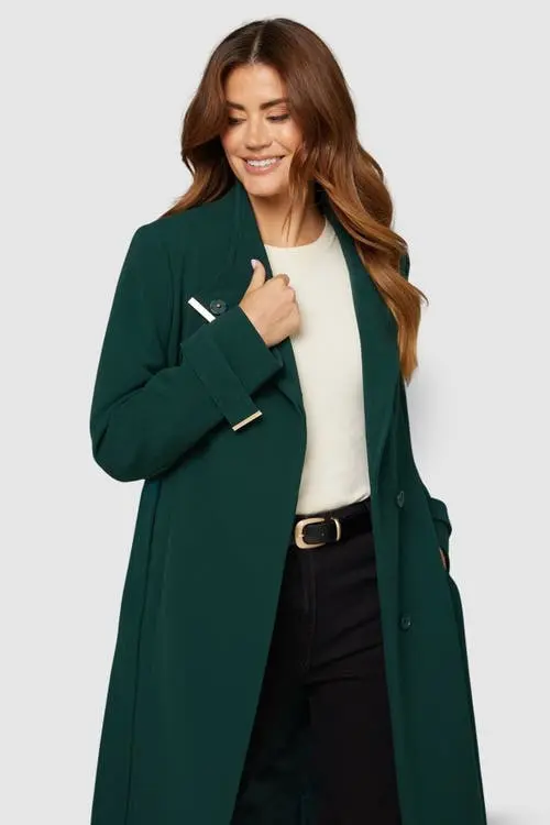 WALLIS Double Crepe Belted Wrap Coat