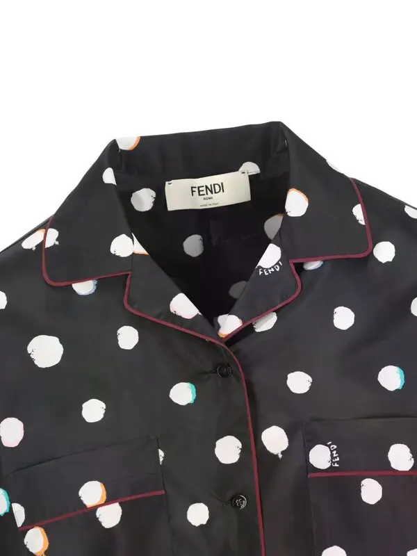 Fendi Polka-dot Piped Shirt