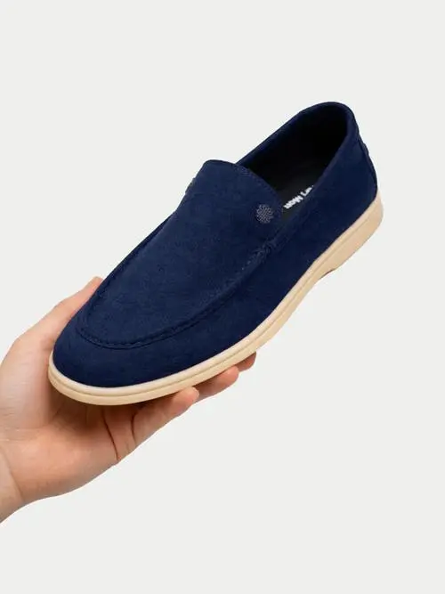 Gobi Cashmere Moc Toe Loafers - Navy