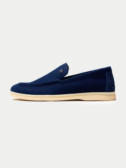 Gobi Cashmere Moc Toe Loafers - Navy