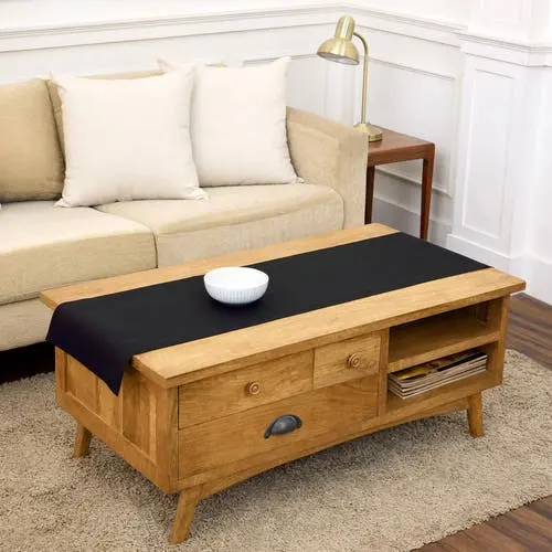 Solino Home Linen Table Runnerfete - Black