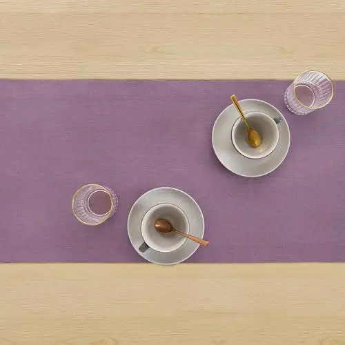 Solino Home Linen Table Runner For Dining Table - Mulberry