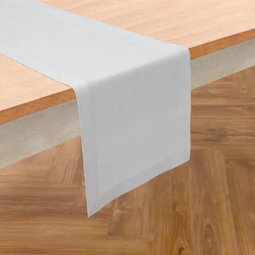 Solino Home Linen Table Runner For Dining Table - Silver Cloud
