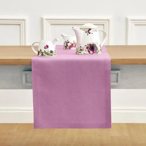 Solino Home Linen Table Runner For Dining Table - Violet