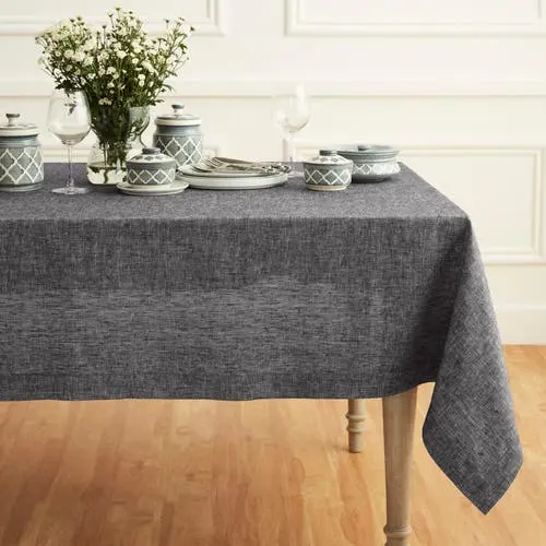 SOLINO HOME Linen Table Throwathena - Chambray Black