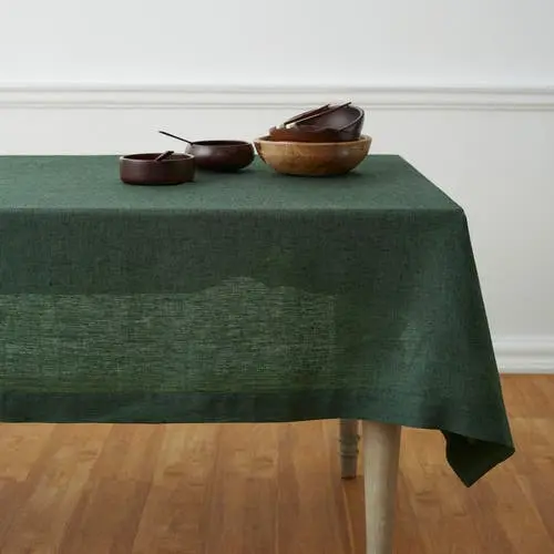 SOLINO HOME Linen Table Throwathena - Forest Green