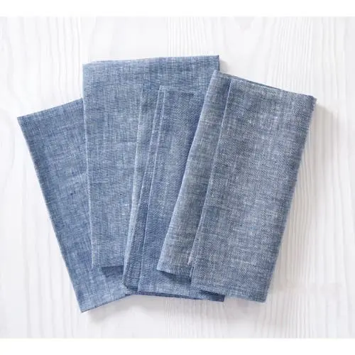 SOLINO HOME Linen Dinner Napkinsathena - Chambray Indigo