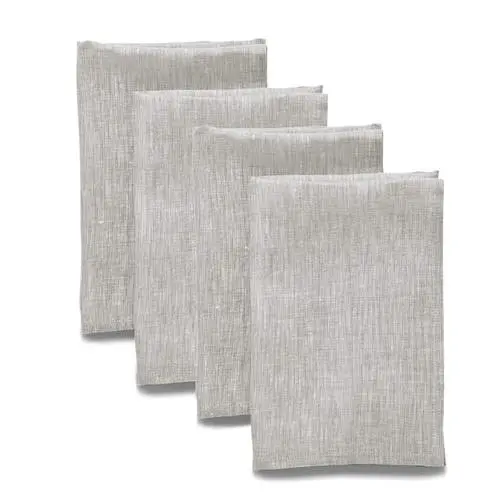SOLINO HOME Linen Dinner Napkinsathena - Oyster Grey