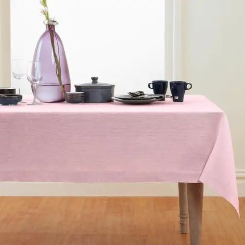 SOLINO HOME Linen Tableclothathena - Bubblegum Pink