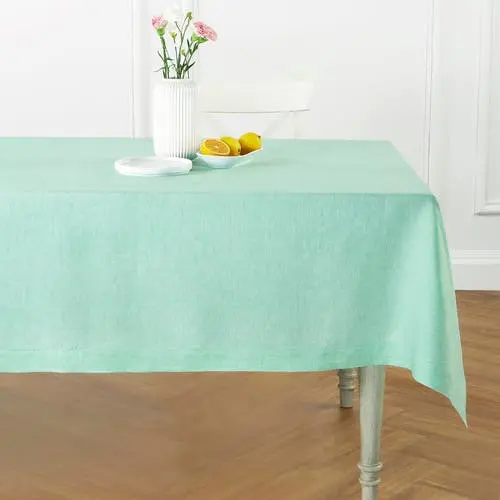 SOLINO HOME Linen Tableclothathena - Chambray Aqua