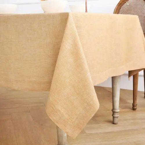 SOLINO HOME Linen Tableclothathena - Golden Nugget