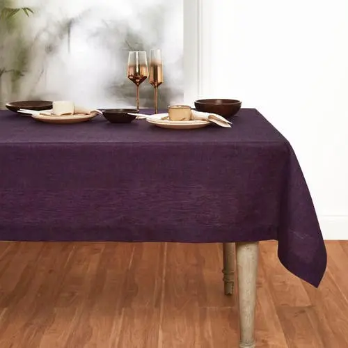 SOLINO HOME Linen Tableclothathena - Grape