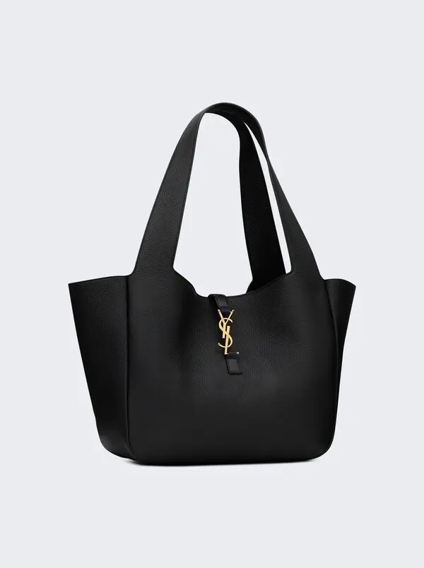 Saint Laurent Le 5 À 7 Bea Tote Bag In Deerskin Leather - Black