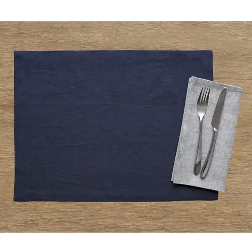 SOLINO HOME Linen Placematsfete - Navy