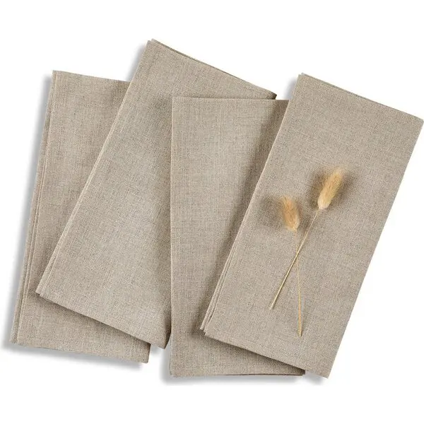SOLINO HOME Linen Dinner Napkinsfete - Natural