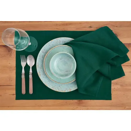 SOLINO HOME Linen Dinner Napkinsfete - Rainforest