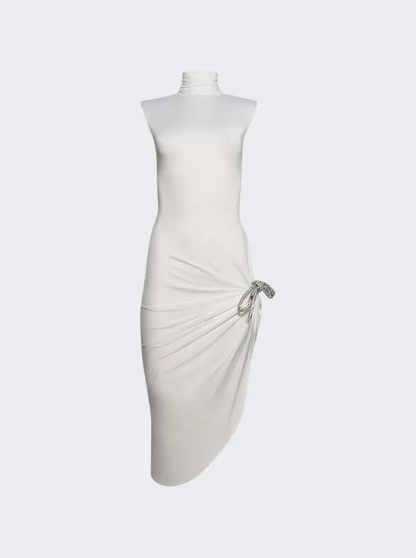 AREA Crystal Knot Draped Midi
